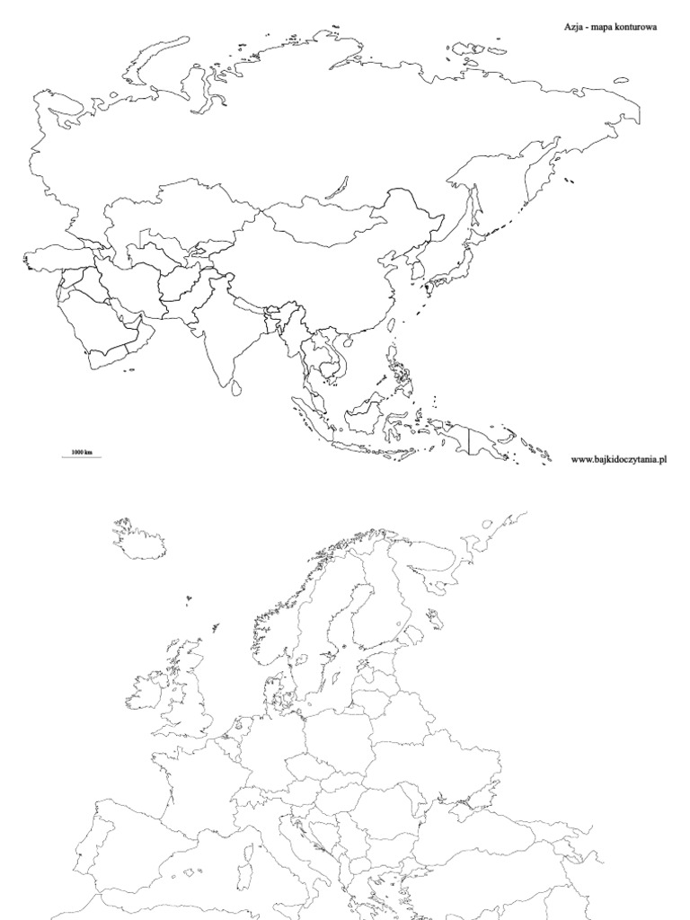 Azja Mapa Konturowa PDF | PDF