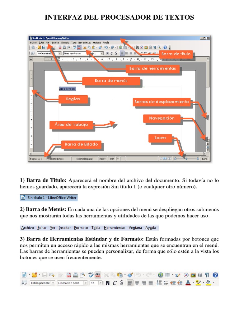 4) Interfaz Del Procesador de Textos | PDF