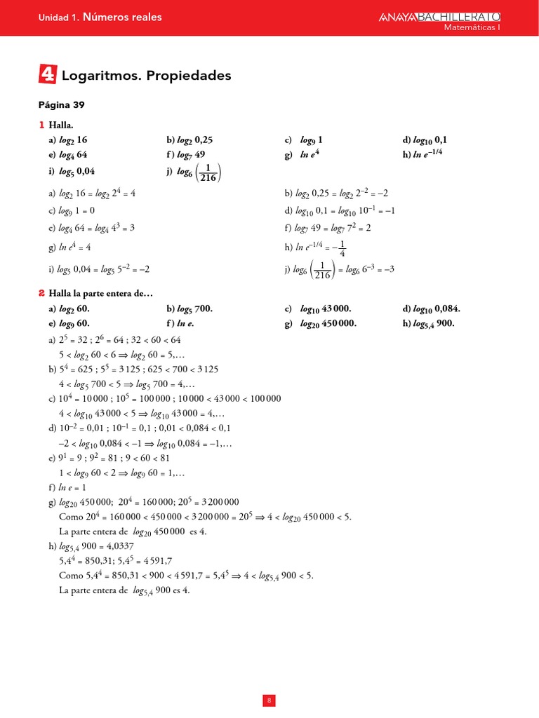 Ejercicios Logaritmos | PDF | Funciones y mapeos | Combinatoria