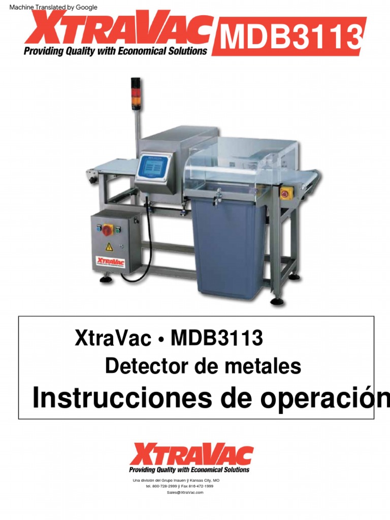 Manual de uso del detector XtraVac | PDF | Acero | Detector de metales