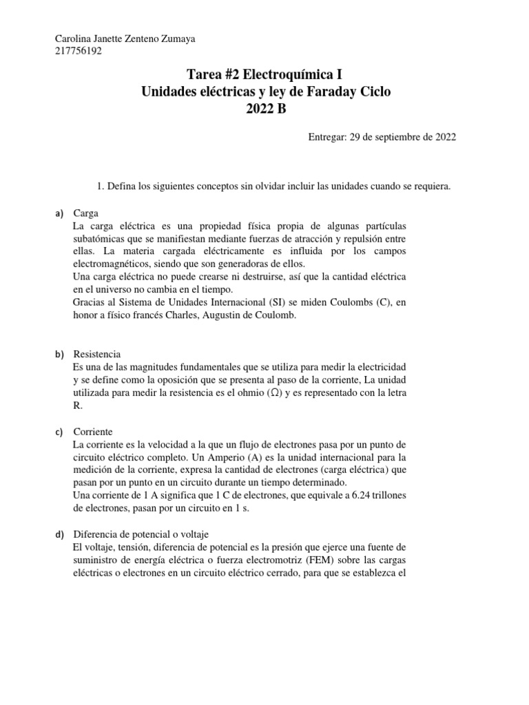 Tarea 2 Electro | PDF | Electricidad | voltaje
