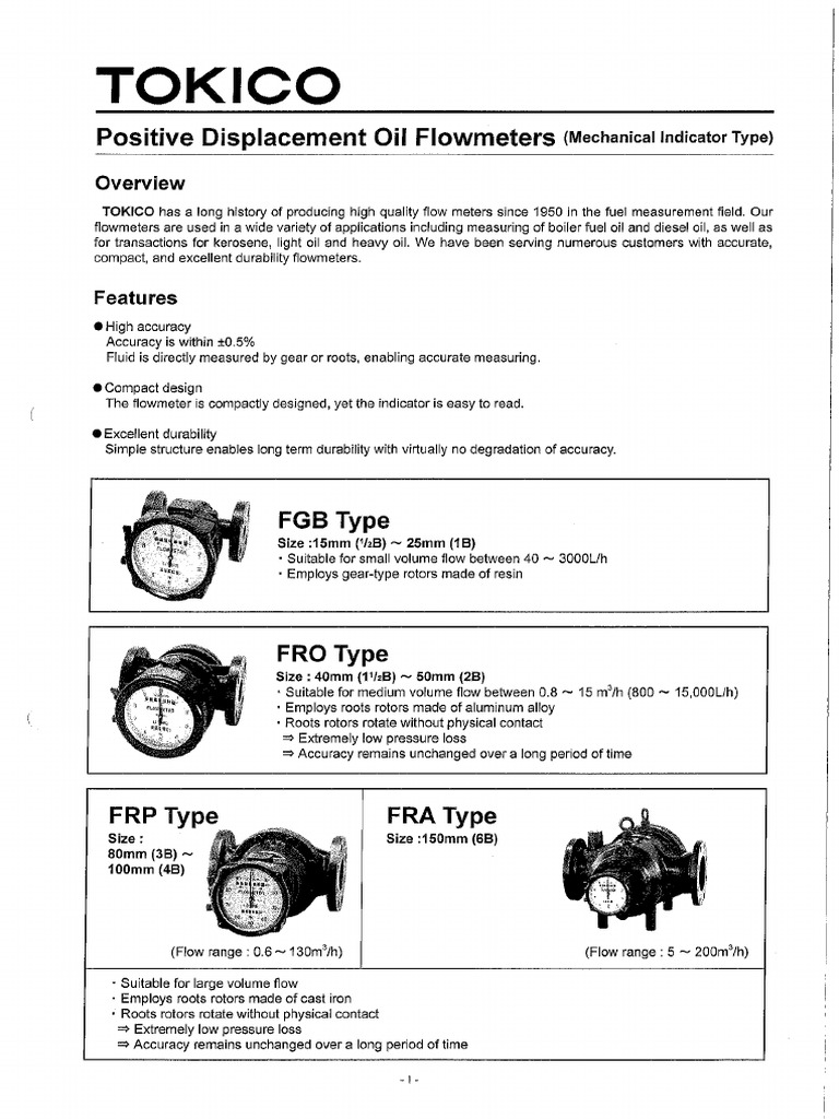 Tokico Oil Flowmeter | PDF