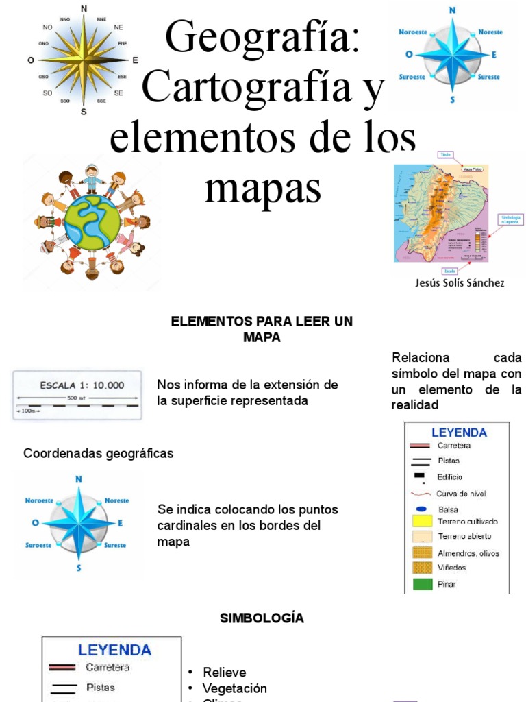 Geografía Elementos Del Mapa Pdf Mapa Cartografía