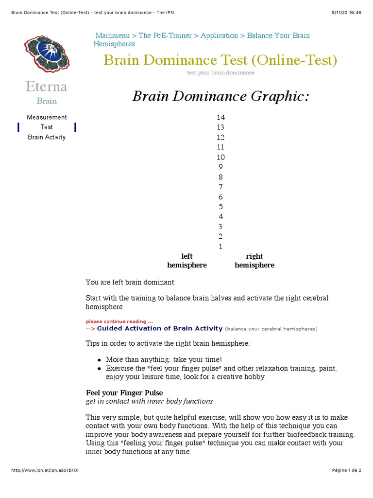 Brain Dominance Test (Online-Test) - Test Your Brain Dominance - The ...