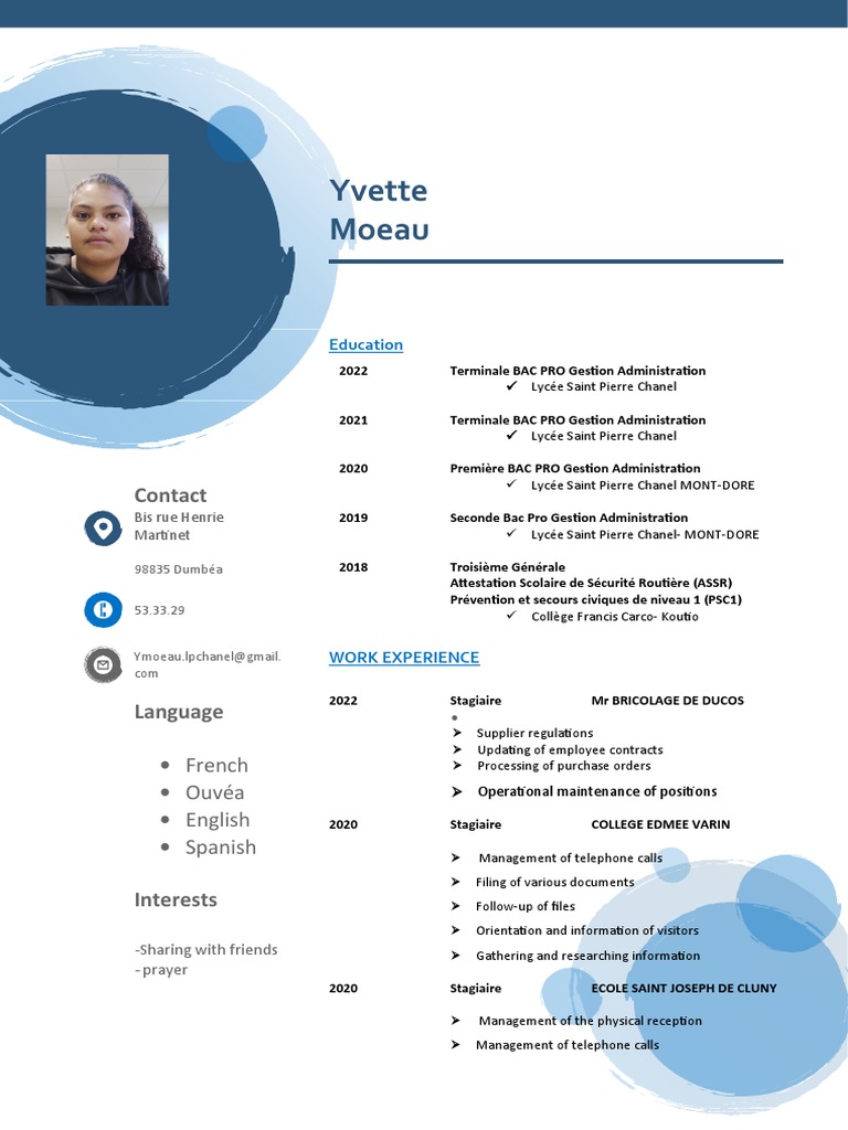 CV Anglais | PDF | Educational Stages