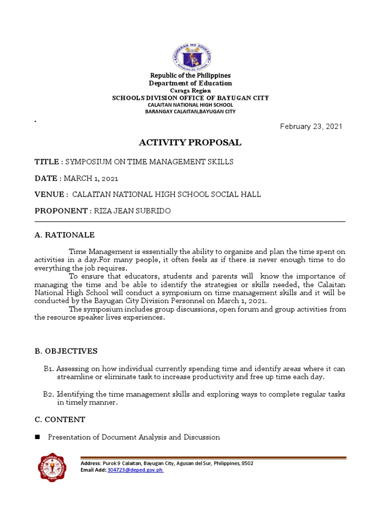 Group 7 - Activity Proposal | PDF | Behavior Modification | Learning