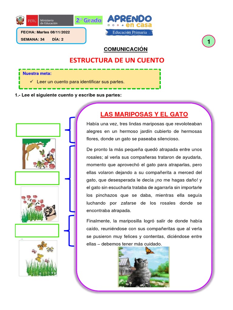 Cuento Infantil: Mariposas y Gato | PDF