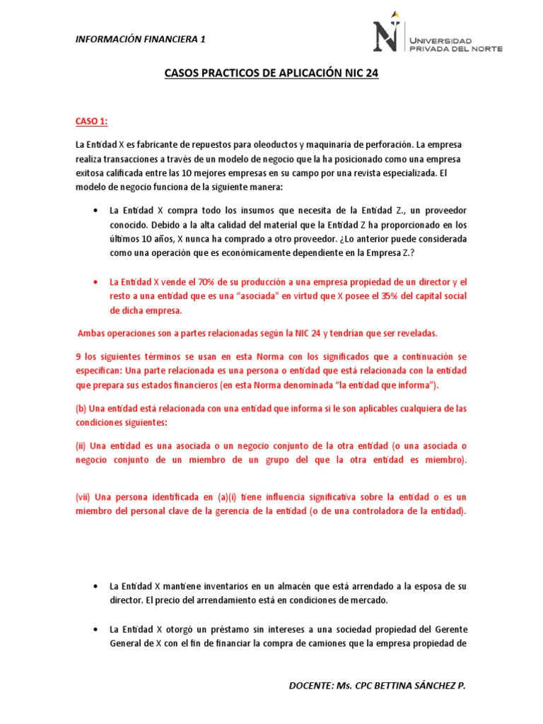 Casos Practicos de Aplicación Nic 24 | PDF | Business | Economias
