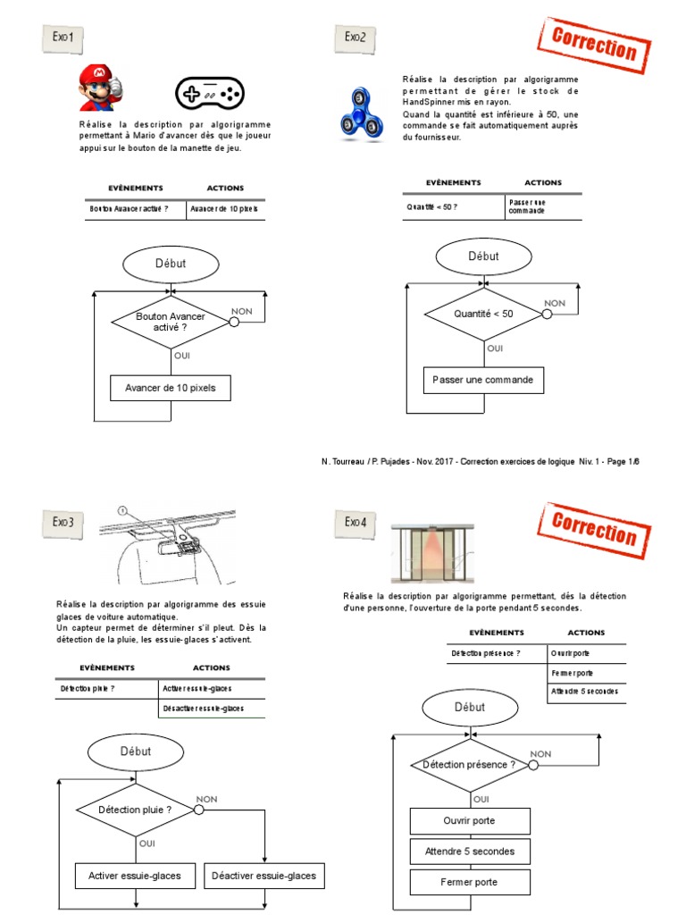 Exo Logique Niv1 Correction | PDF