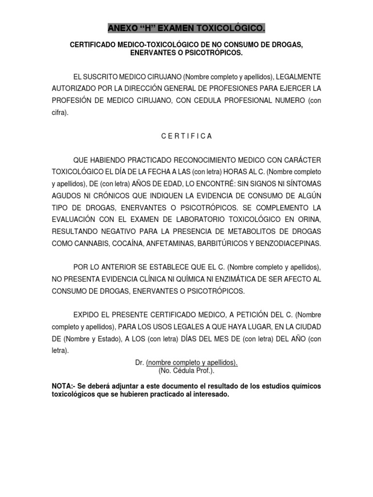 Certificado Antidoping | PDF