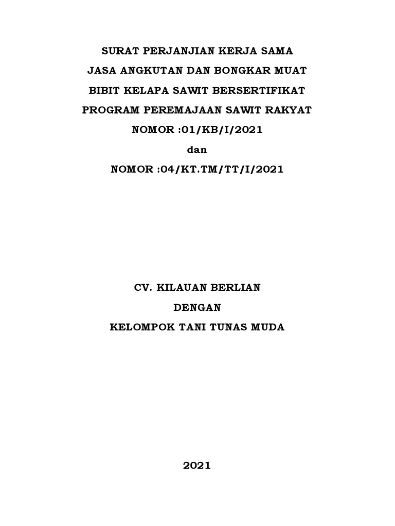 SPK Transport CV. Kilauan Berlian Terbaru | PDF