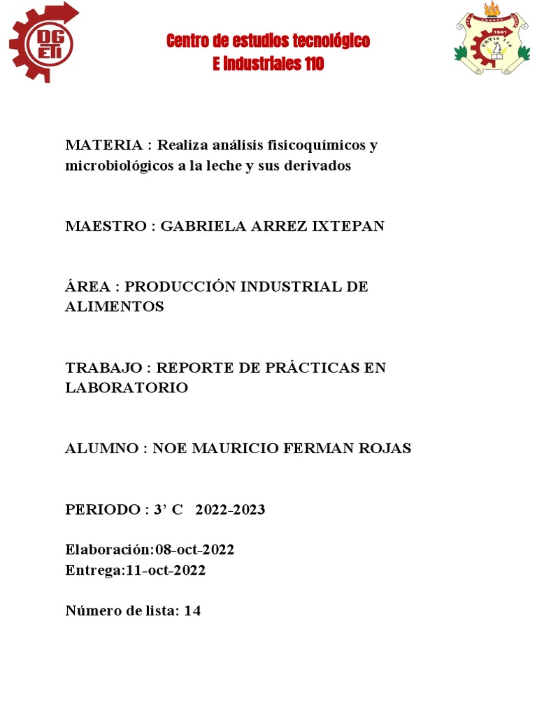 Práctica 2 PH en Leche | PDF | Leche | Ph