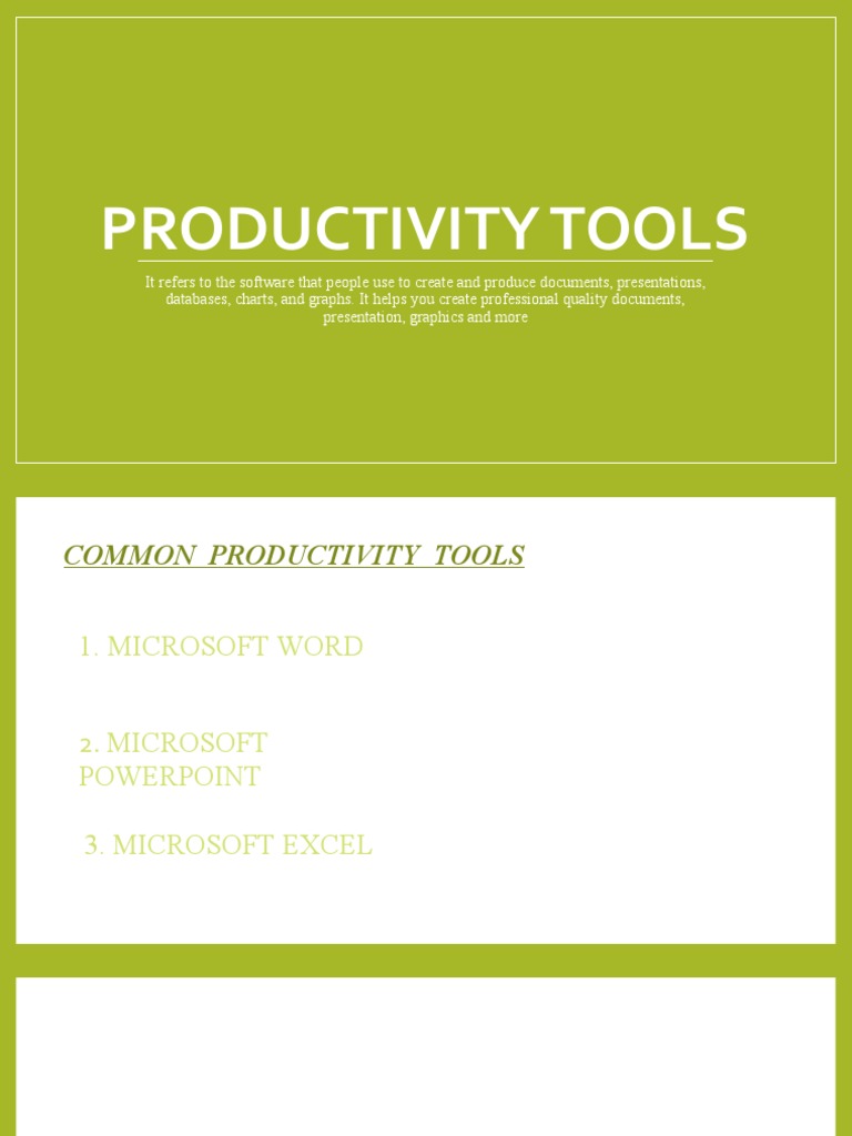 Essential productivity tools for creating documents and presentations | PDF | Hyperlink ...