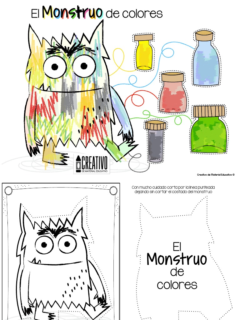 Monstruo de Colores: Emociones para Colorear | PDF | Color | Las emociones