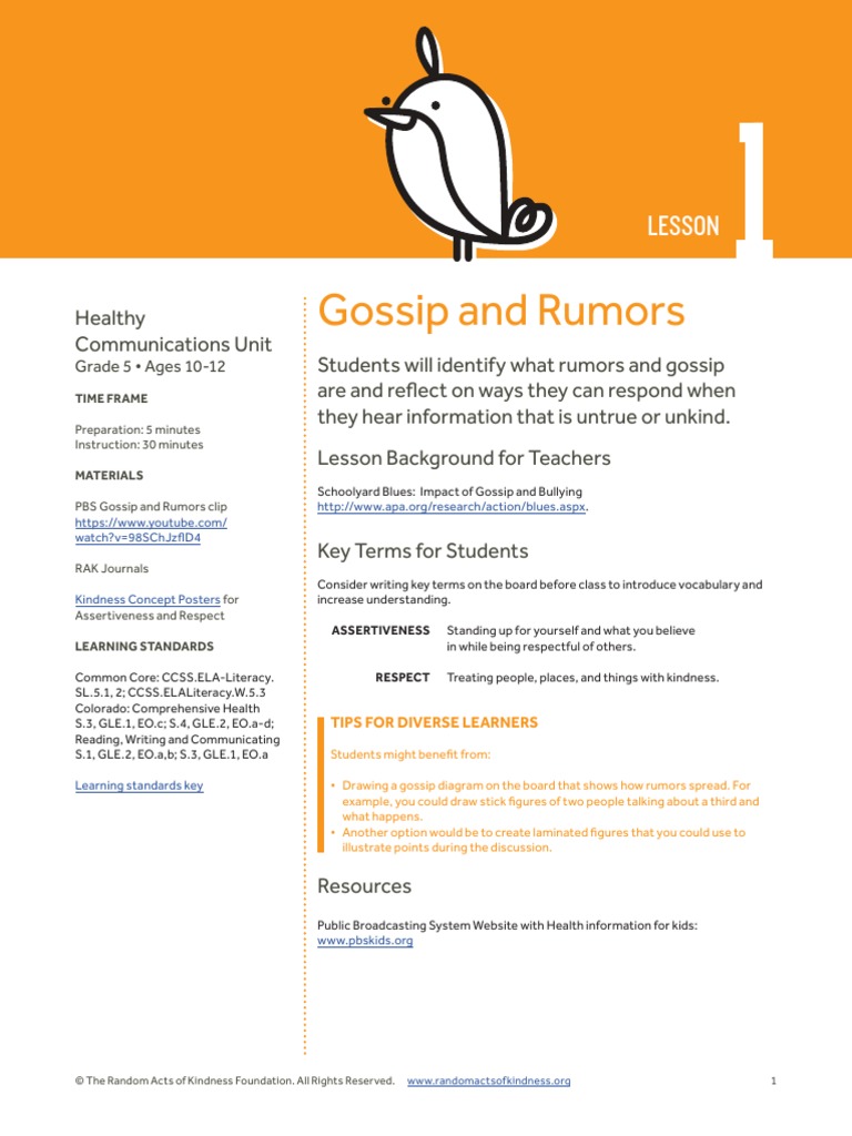 5 Healthy Communication Gossip and Rumors | PDF | Rumor | Learning
