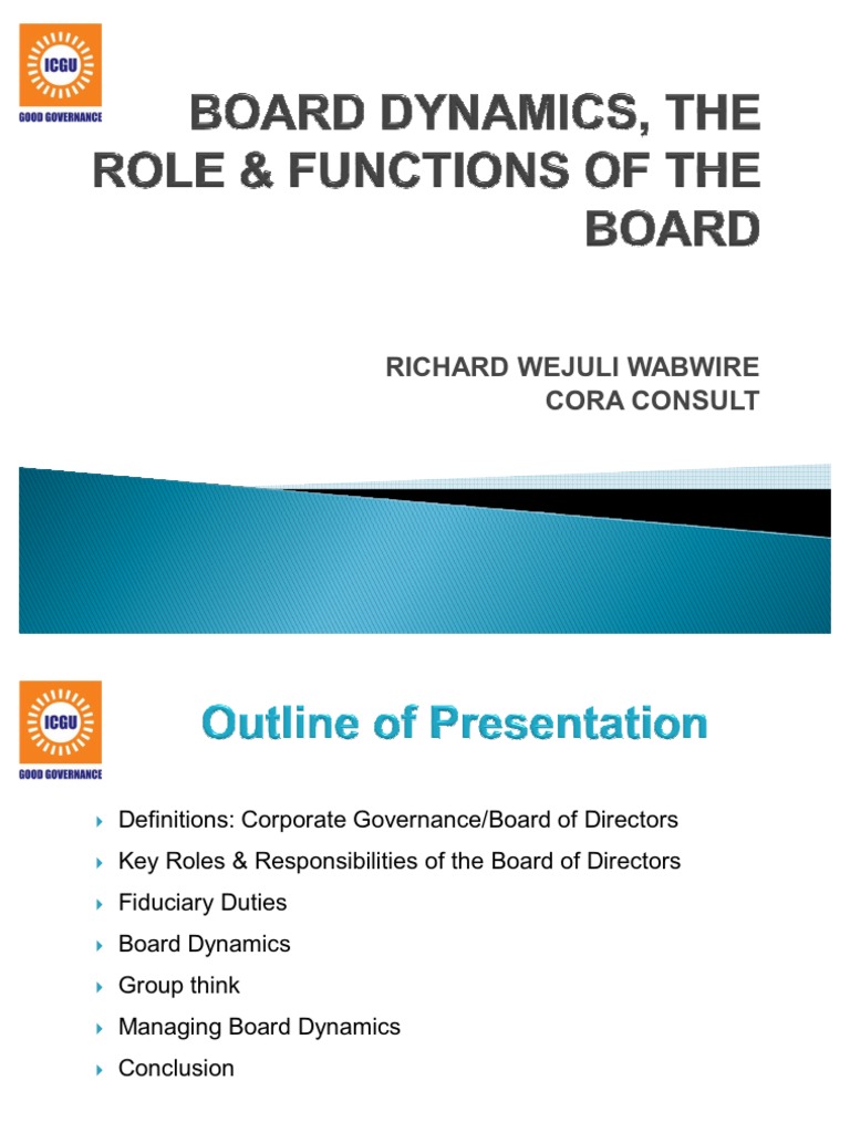 Board Dynamics-Role and Functions of the Board | Board Of Directors ...