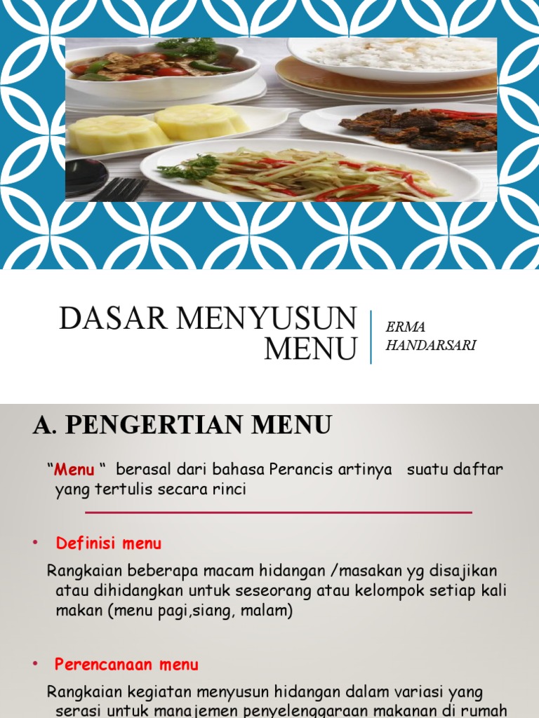 Panduan Menyusun Menu Makanan | PDF