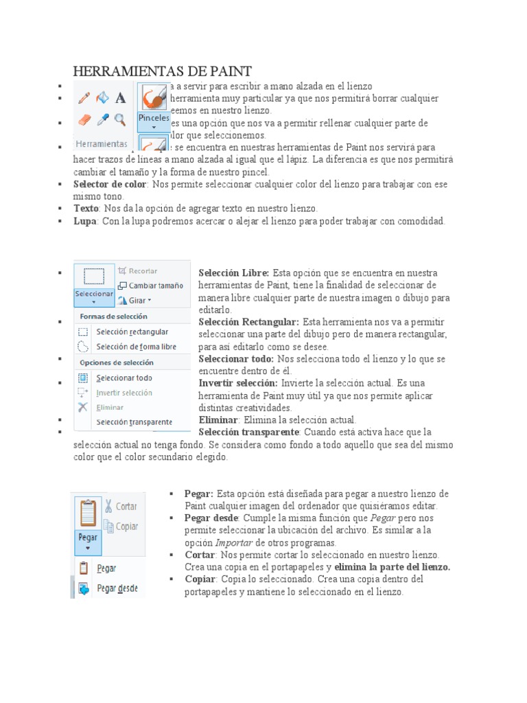 Guía de Herramientas de Paint | PDF | Informática | Software