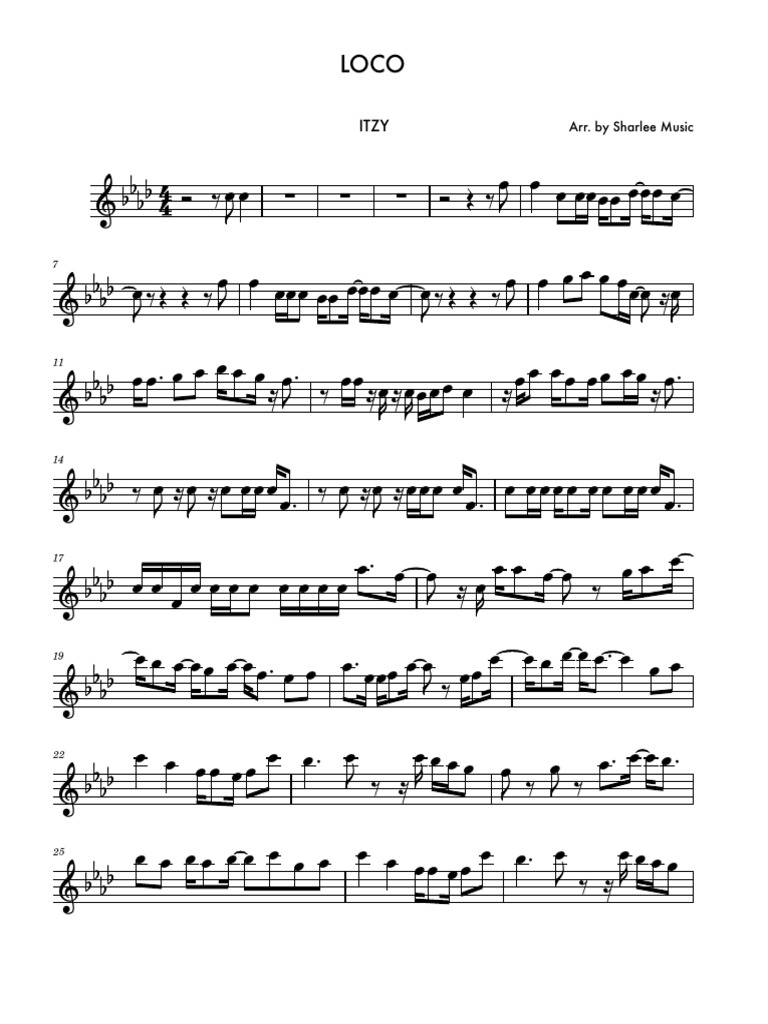 Loco Itzy Partitura Violín | PDF