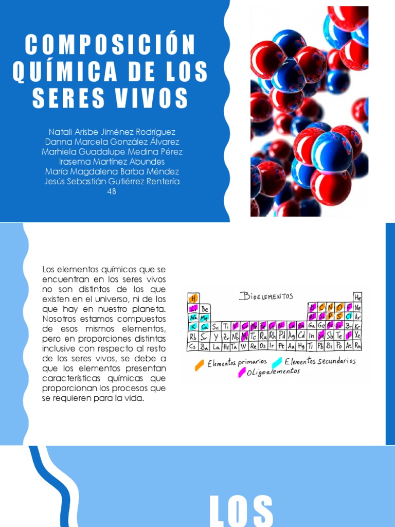 Composición Química de Los Seres Vivos | PDF | Adn | Rna