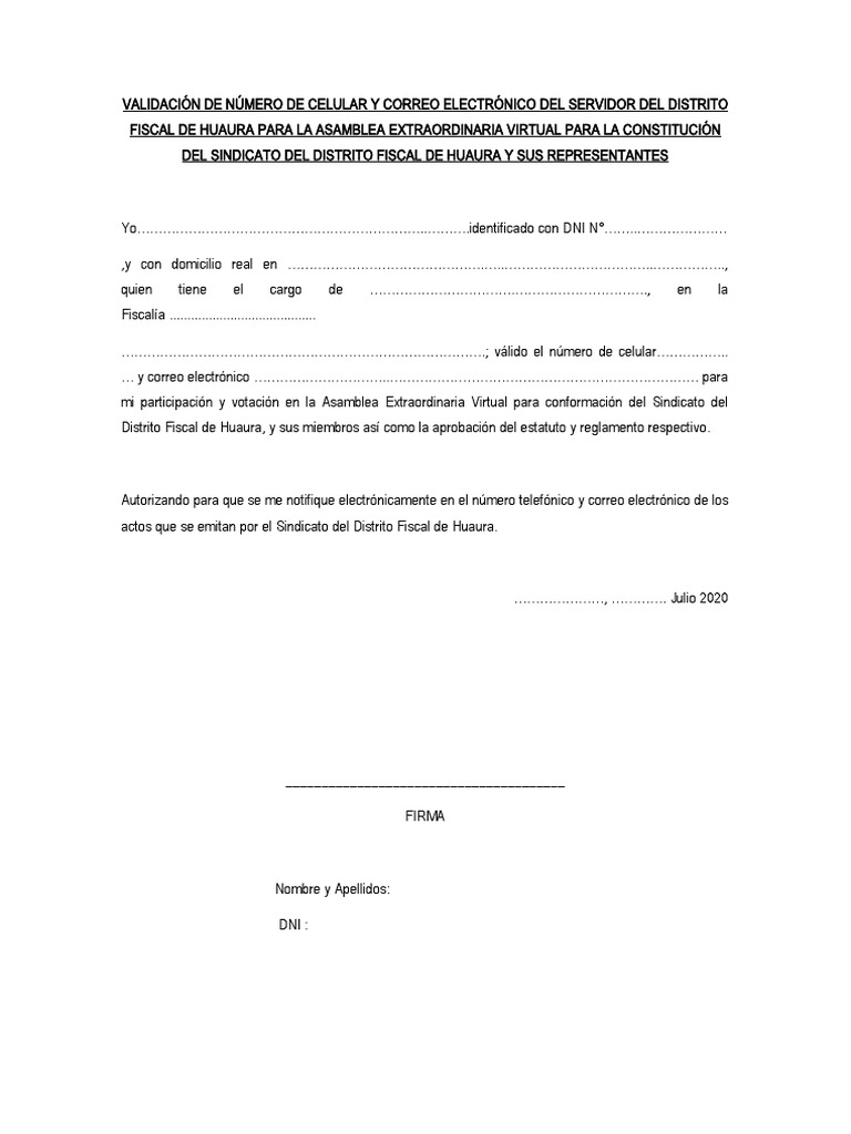 Formato Validación | PDF | Finanzas y dinero | Derecho