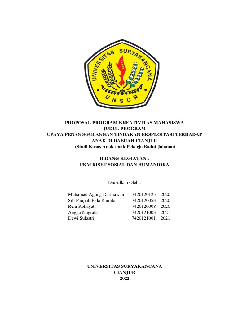 Muhamad Agung Darmawan - Universitas Suryakancana - PKM-RSH | PDF