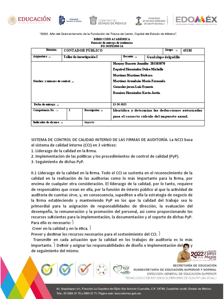Control de Calidad-Auditoria Interna | PDF | Auditoría | Liderazgo