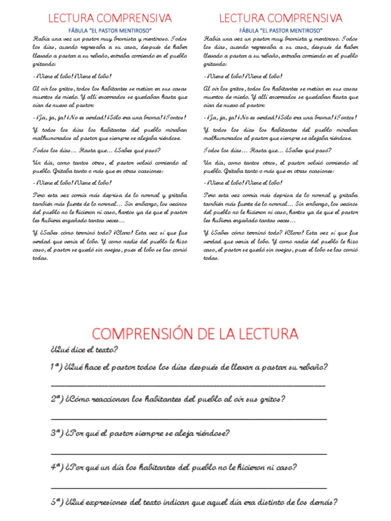 Lectura Comprensiva | PDF