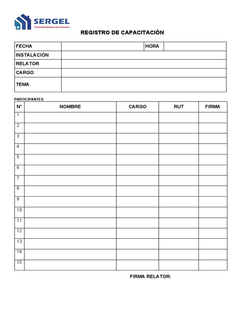 Registro de Capacitación | PDF