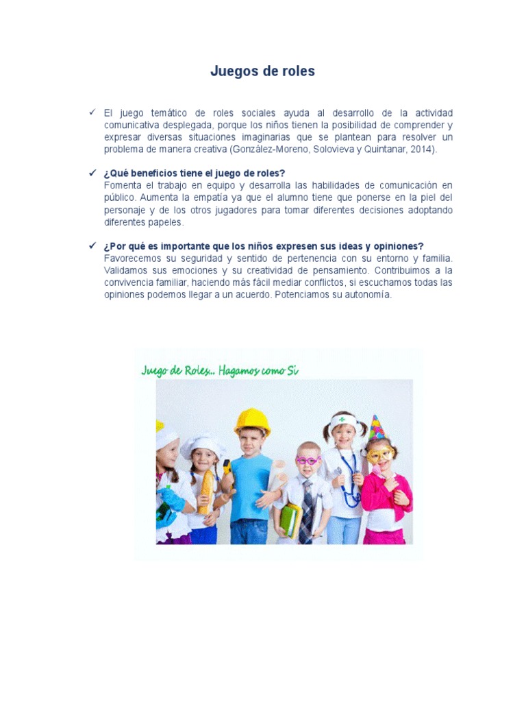 Juegos de Roles Informativo Padres Liceo Republica de Italia | PDF ...