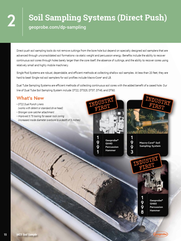 Geoprobe® Soil Sampling Systems - Direct Push | PDF | Piston | Tools