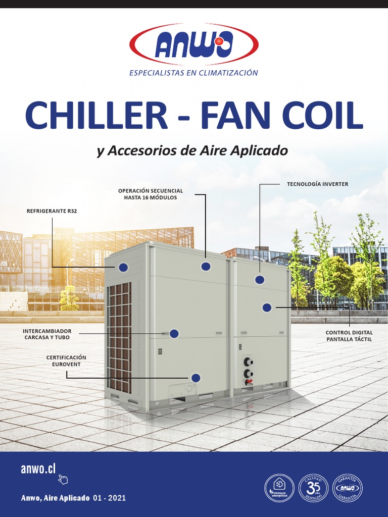 ANWO Catalogo Chiller Fan Coil y Accesorios | PDF | Termostato | Uso eficiente de energía
