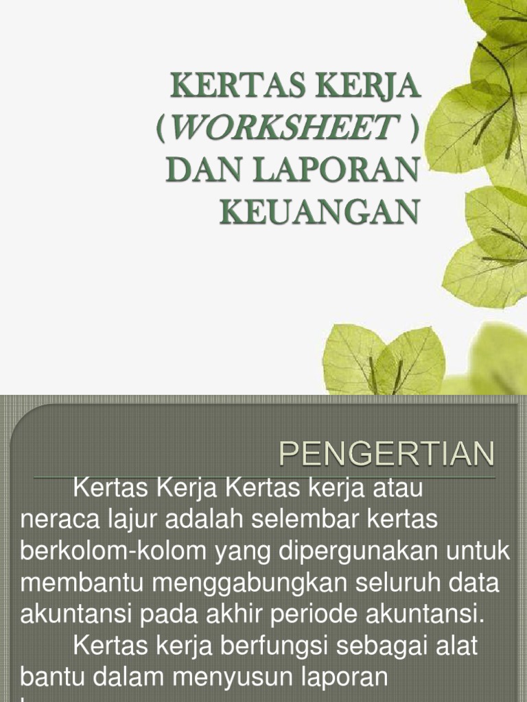 Kertas Kerja (Worksheet) | PDF