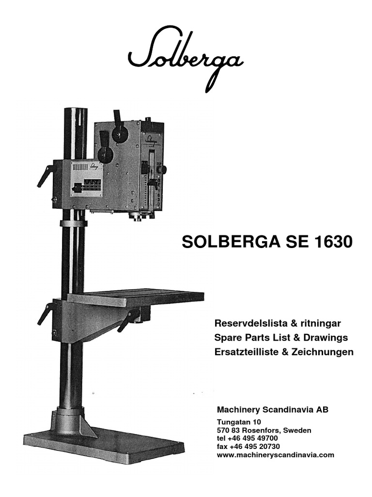 Solberga SE1630 Drill Parts | PDF
