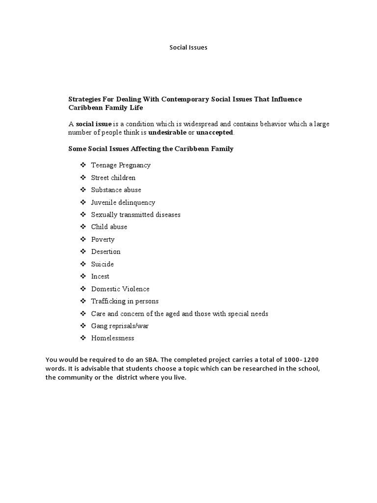 Social Issues in The Caribbean | PDF | Teenage Pregnancy | Adolescence