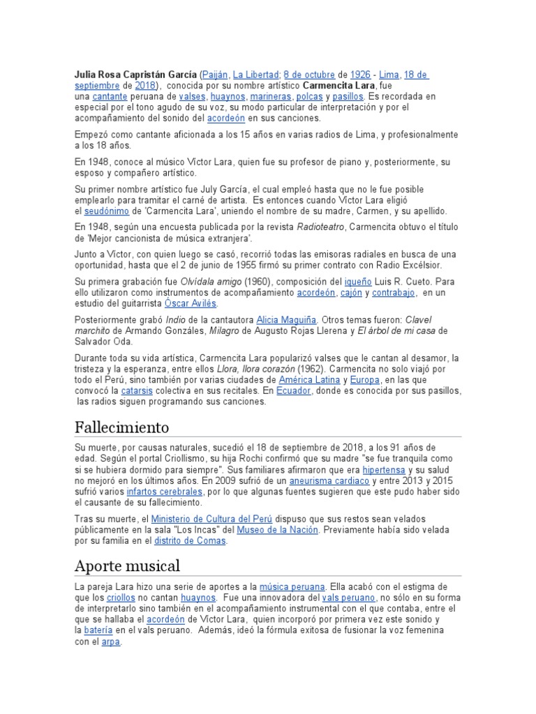 Julia Rosa Capristán García | PDF | Musica Latinoamericana
