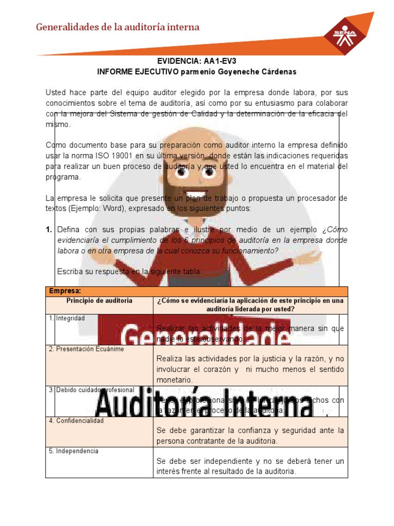 Formato Evidencia AA1 Ev3 Informe Ejecutivo | PDF | Auditoría | Business