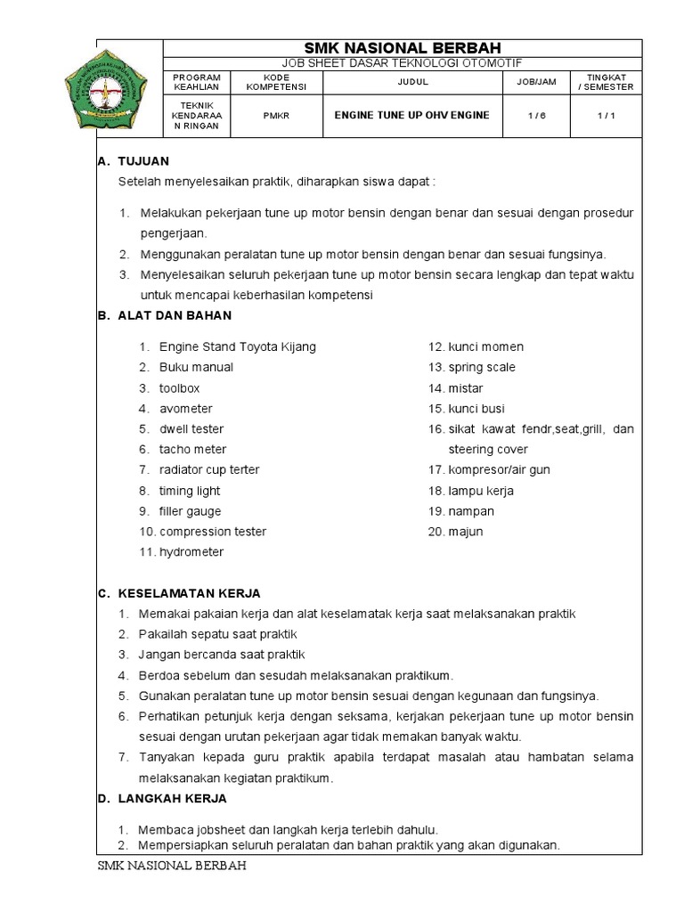 JOB1@engine Tune Up Ohv Engine | PDF | Teknologi & Rekayasa