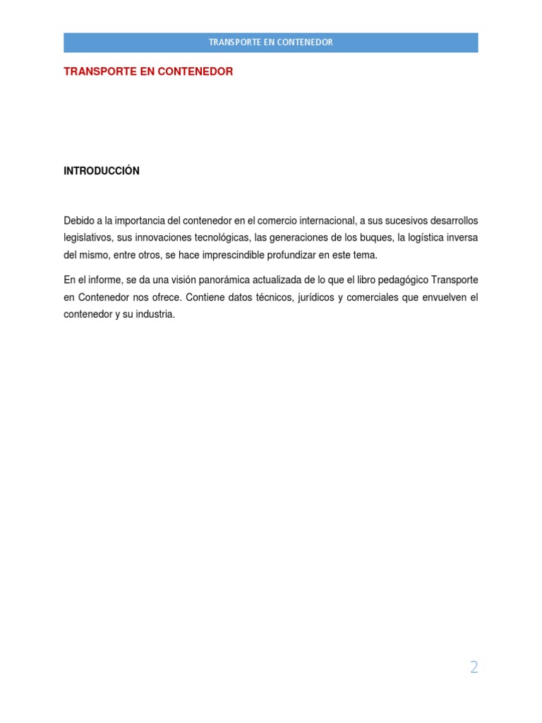 Transporte de Contenedores: Guía Completa | PDF | Buques | Transporte