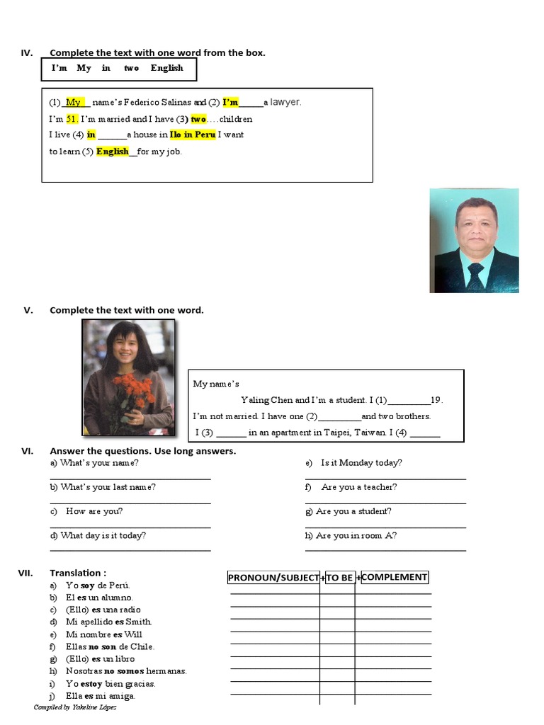 Providing Personal Information: A Practice Text and Exercises for ...