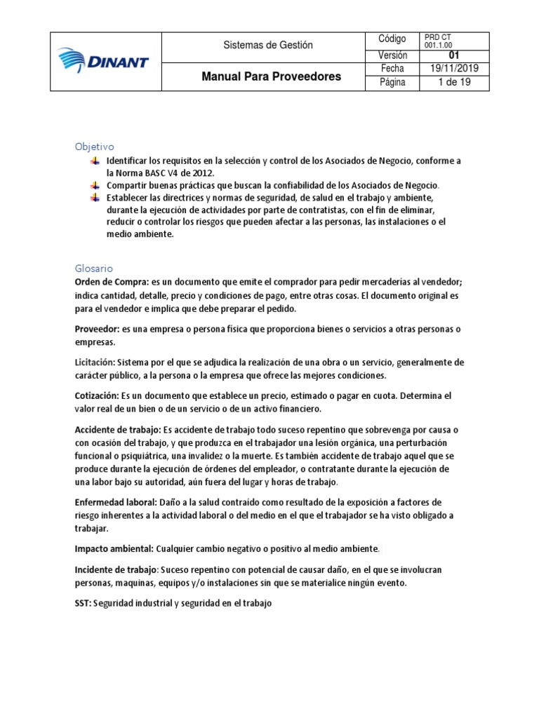 Manual de Proveedores y Contratista 1 | PDF | Calidad (comercial) | Residuos