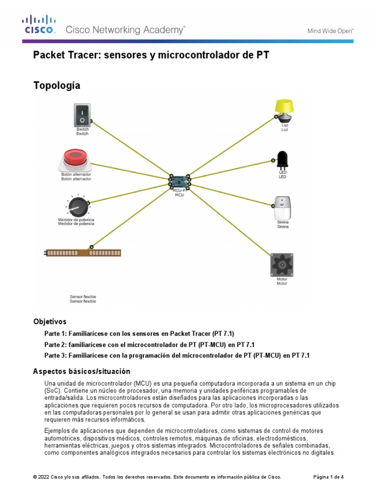 2.3.1.2 Packet Tracer - Sensors and The PT Microcontroller | PDF ...