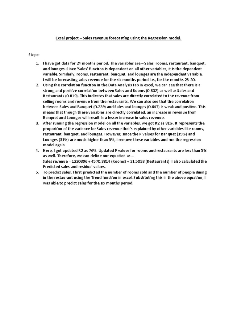 Sales Forecasting Assignment | PDF