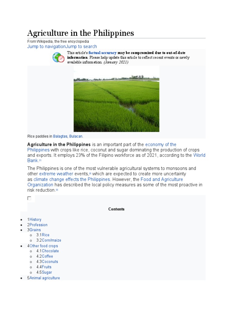 Agriculture in The Philippines | PDF | Agriculture | Food Industry
