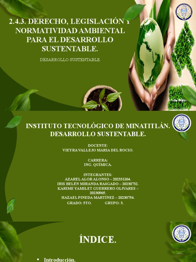 2.4.3. Derecho J Legislación y Normatividad Ambiental para El Desarrollo Sustentable | PDF ...