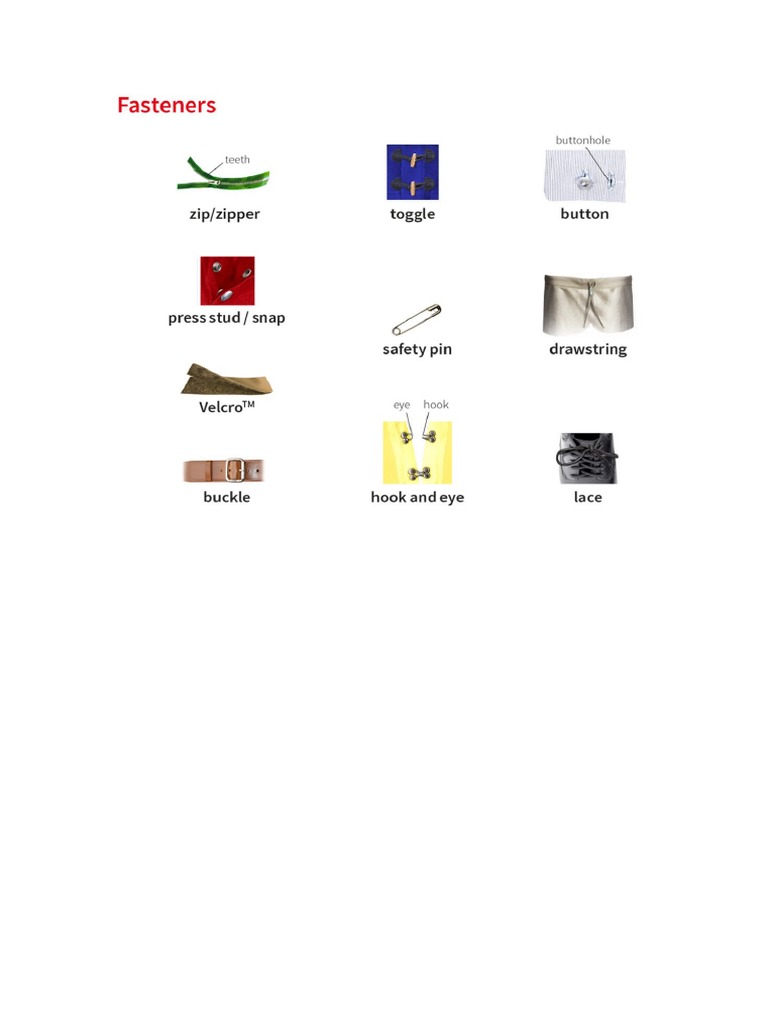 Fasteners - Vocabulary | PDF