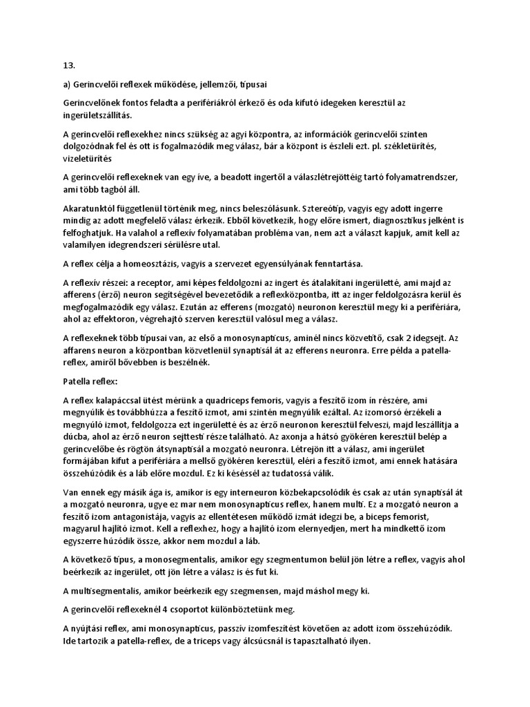Anatómia 13. Tétel | PDF