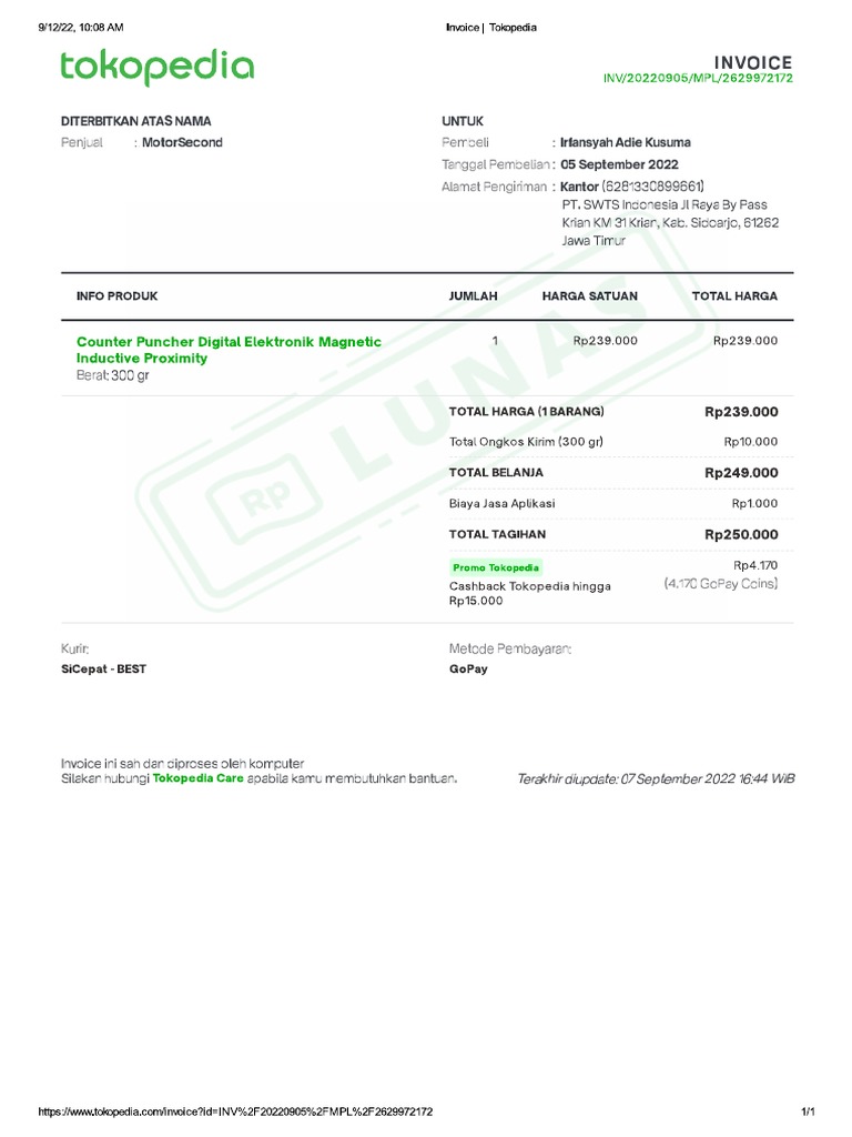 Invoice Digital Counter Sensor | PDF