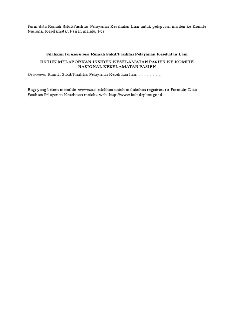 Formulir Laporan Insiden Ke KNKP | PDF