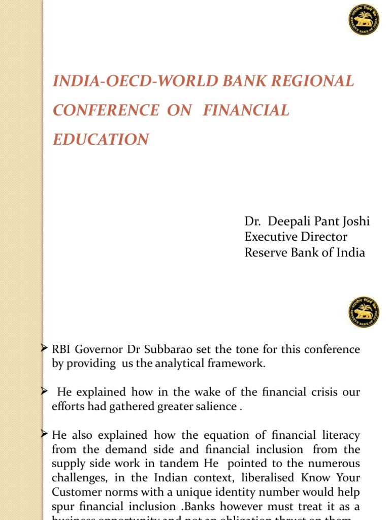 Closing Remarks - Dr. Deepali Pant Joshi | PDF | Financial Literacy ...